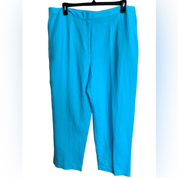 Ruby Rd. | Pants & Jumpsuits | Ruby Rd Turquoise Blue Wide Leg Linen ...